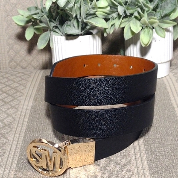 Steve Madden | Accessories | Steve Madden Reversible Black Cognac Belt ...